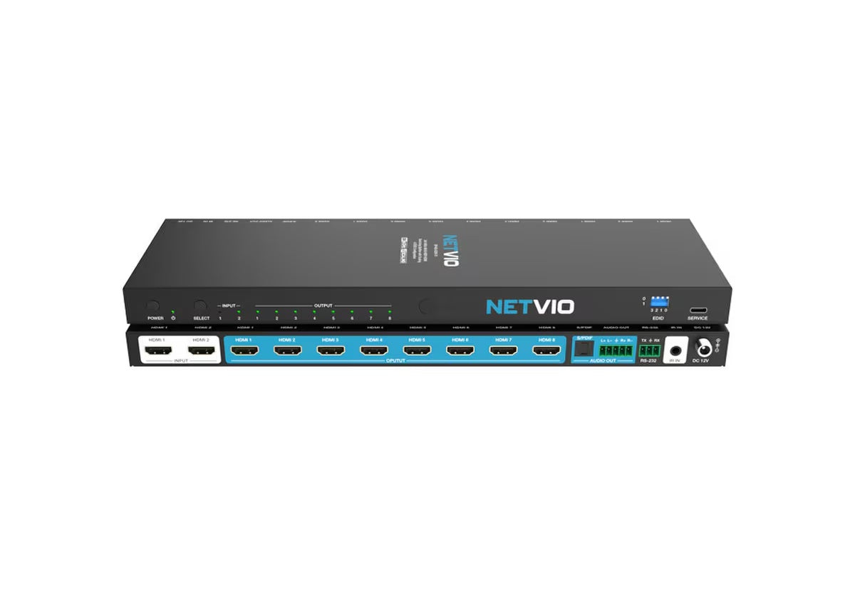 Netvio 8K60 HDMI Splitter 2×8 with 4K Scaling | AV Pros– AV Pro’s