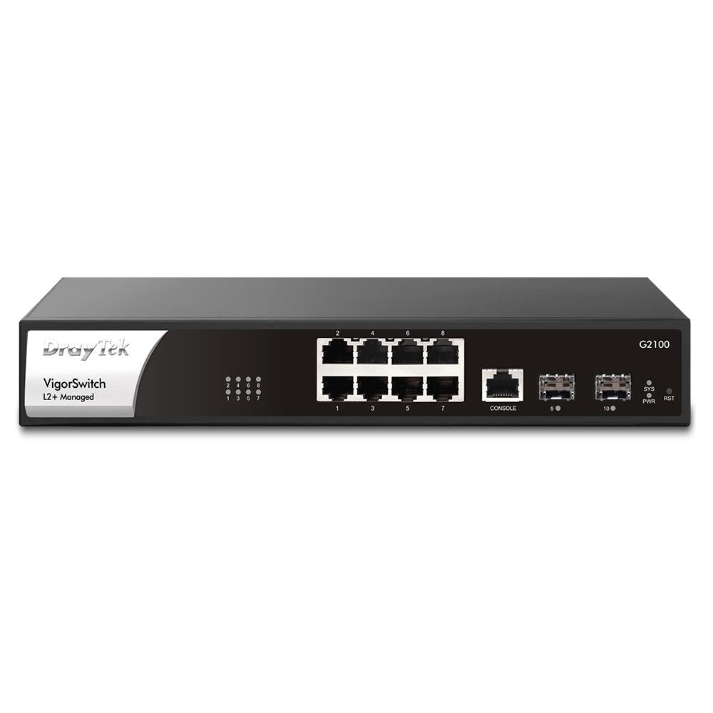 DrayTek Layer 2 Managed Switch With 8 Gigabit RJ-45 Ports and 2 SFP Po ...